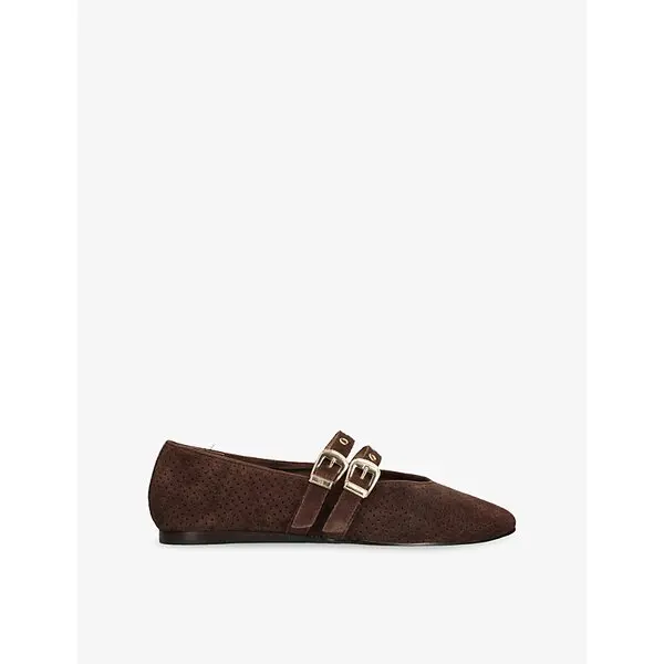 Dolce Vita Baylee Grommet Suede Ballet Flats - Dark Brown