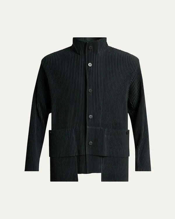 Issey Miyake Multi-pocket Pleated Button-down Shirt - Coke Gray