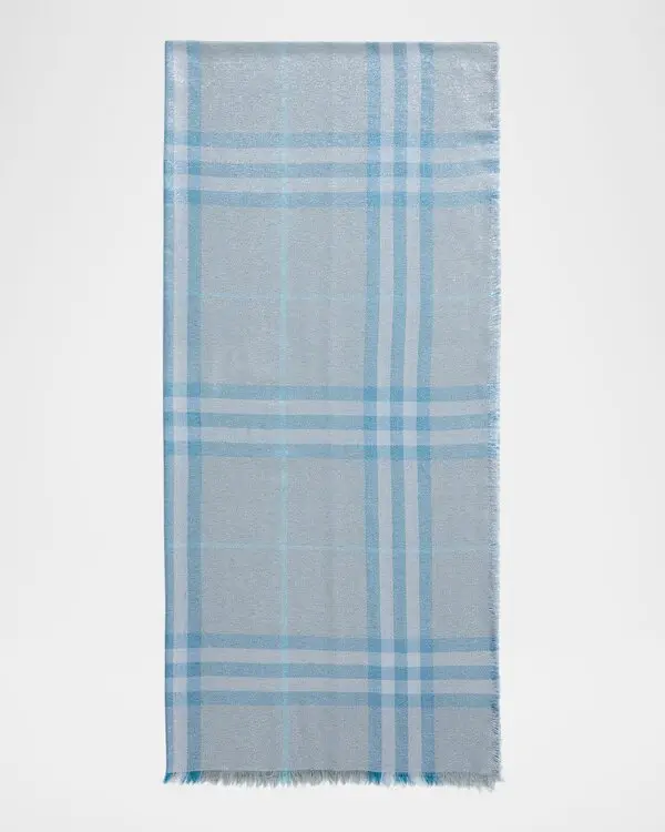 Burberry Metallic Giant Check Wool Scarf