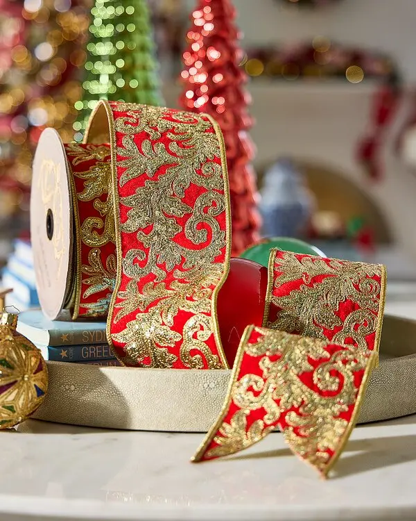 D. STEVENS Velvet Sequined Acanthus-trim Ribbon By