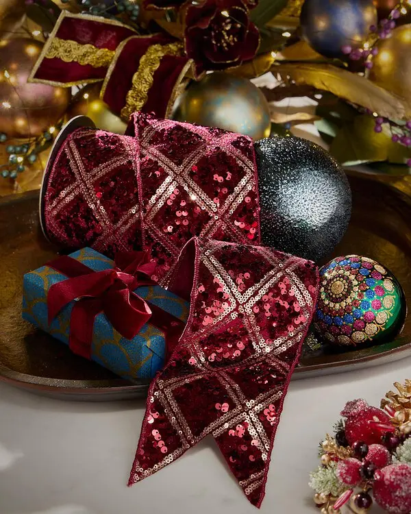 D. STEVENS Harlequin Sequin Ribbon, 4" X 5 Yards