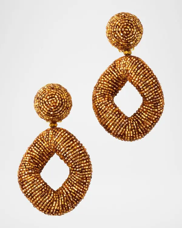 Oscar De La Renta Twisted Drop Clip-on Earrings - Bronze