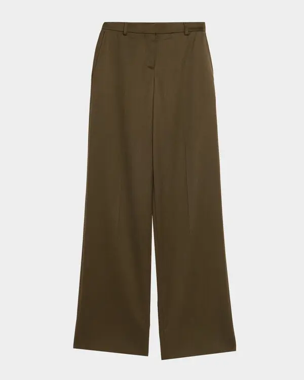 Stella McCartney Tailored Wool Wide-leg Trousers - Khaki