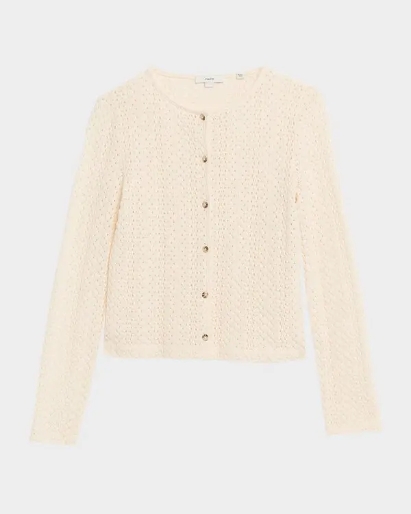 Vince Open-knit Cotton Cardigan