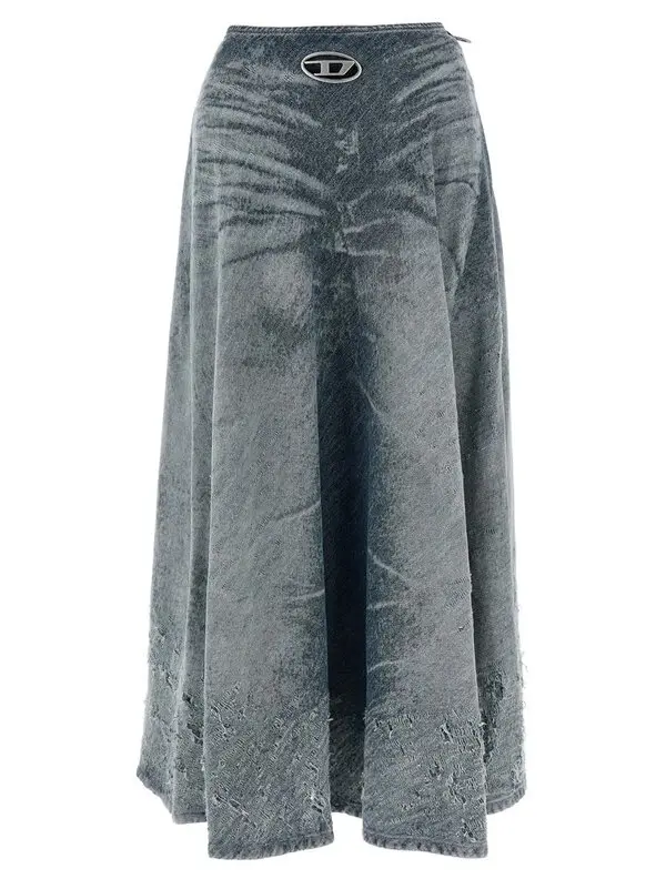Diesel Long Jacquard Skirt - Blue