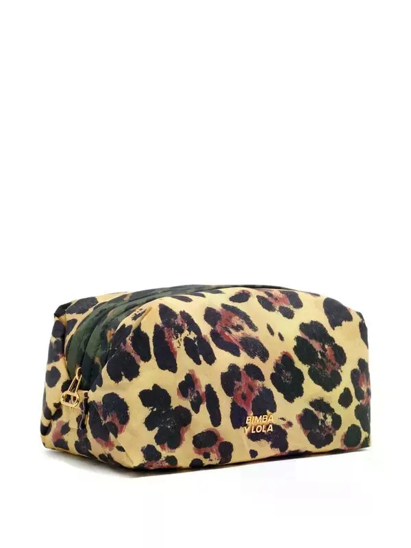 Bimba Y Lola Leopard Print Rectangular Makeup Bag