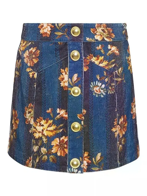 Cara Cara Juniper A-line Skirt - Blue