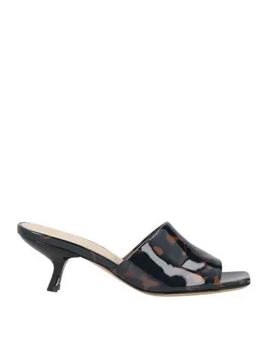 Theory Leather Tortoiseshell-print Slide Sandals