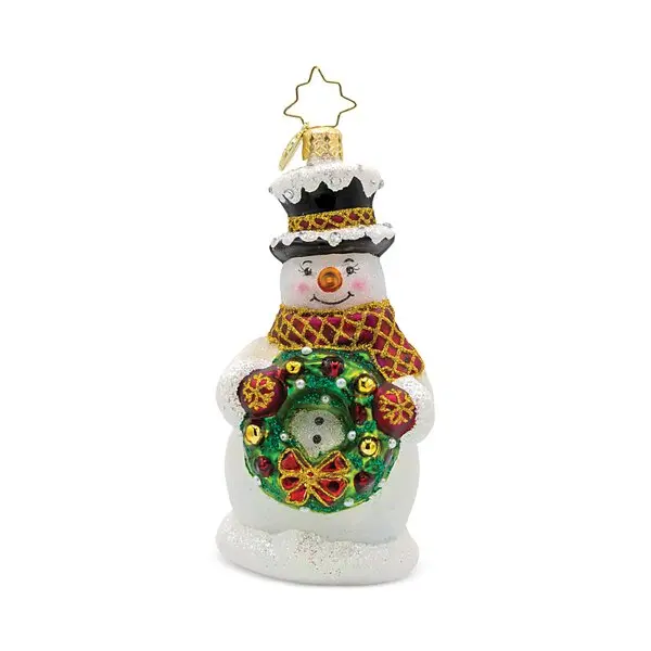 CHRISTOPHER RADKO Merry Mittens Glass Snowman Ornament