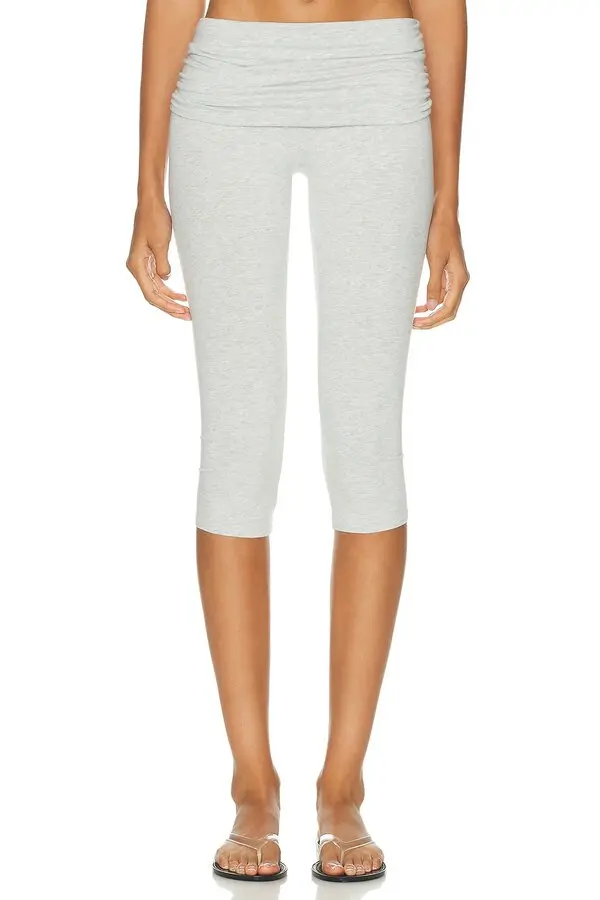 SKIMS Cotton Jersey Foldover Capri Pant - Light Heather Grey