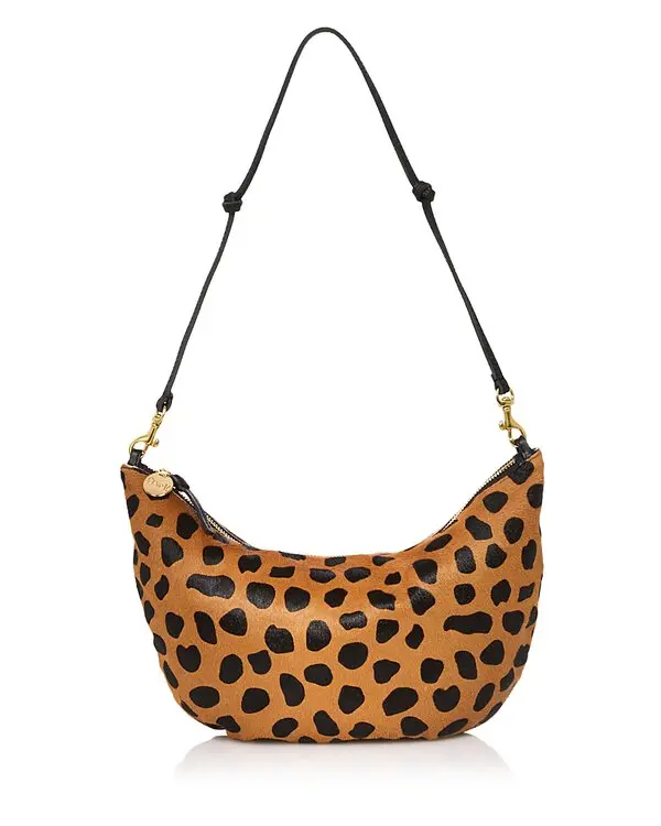 Clare V. Lune Calf Hair Shoulder Bag - Leopard