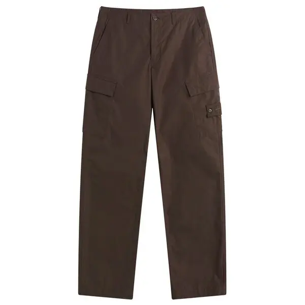 Stone Island Ghost Weatherproof Cotton Canvas Cargo Trousers - Dark Brown