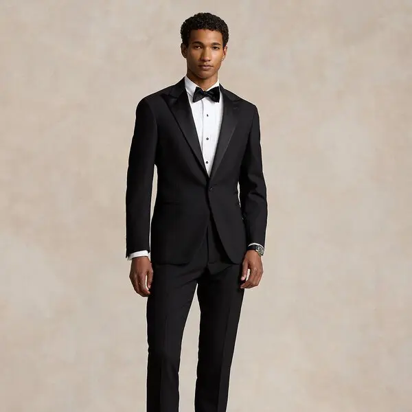 Ralph Lauren Polo Tailored Wool Barathea Peak Tuxedo - Black
