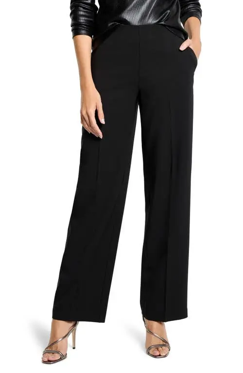 NIC+ZOE Lenox Wide Leg Stretch Trousers - Black Onyx