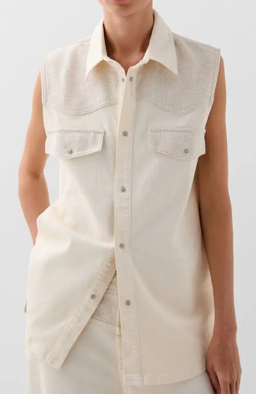 SCALPERS Contrast Pocket Gilet - Offwhite