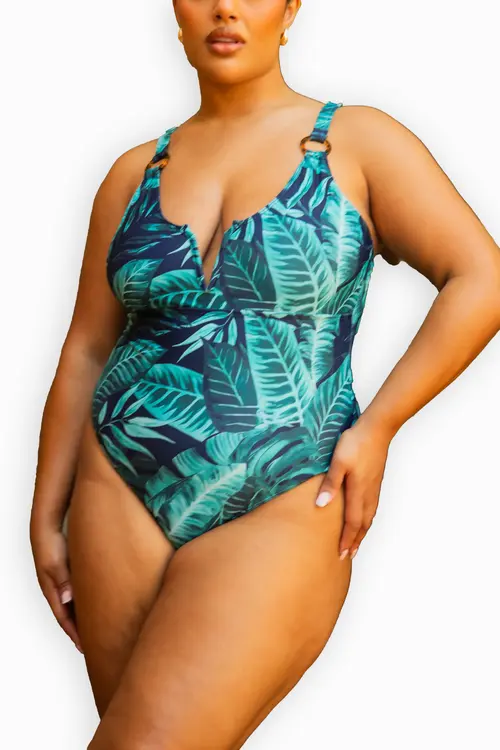FASHION-SZN CURVE Trim Detail Sculpting One-piece Swimsuit