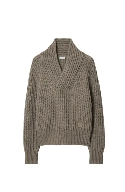 Burberry Shawl Collar Wool Sweater