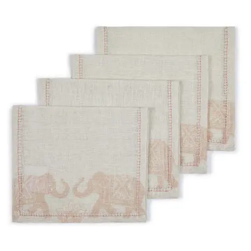 MAJKA Garden Elephant Cocktail Napkinsset Of 4