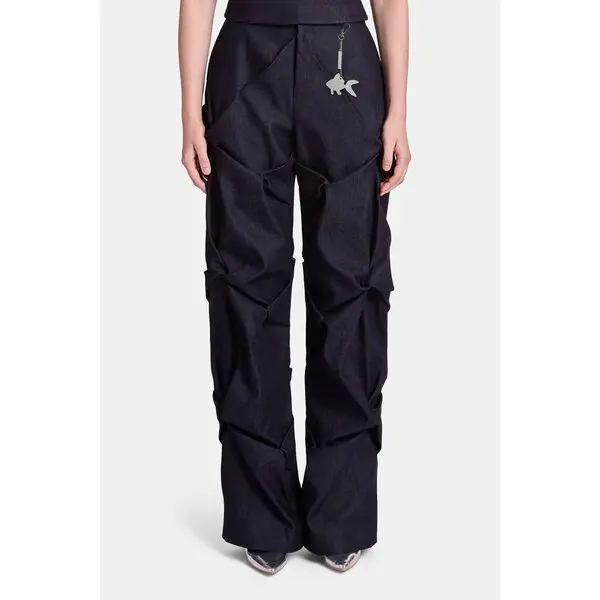 KATE BARTON Astrid Draped Denim Trousers