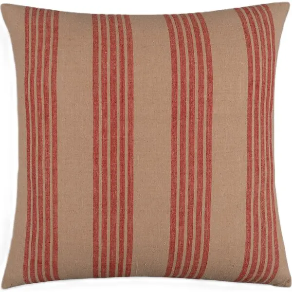 NAKI & SSAM Earthy Finesse Brown Throw Pillow With Stripescover Only - Brown/red