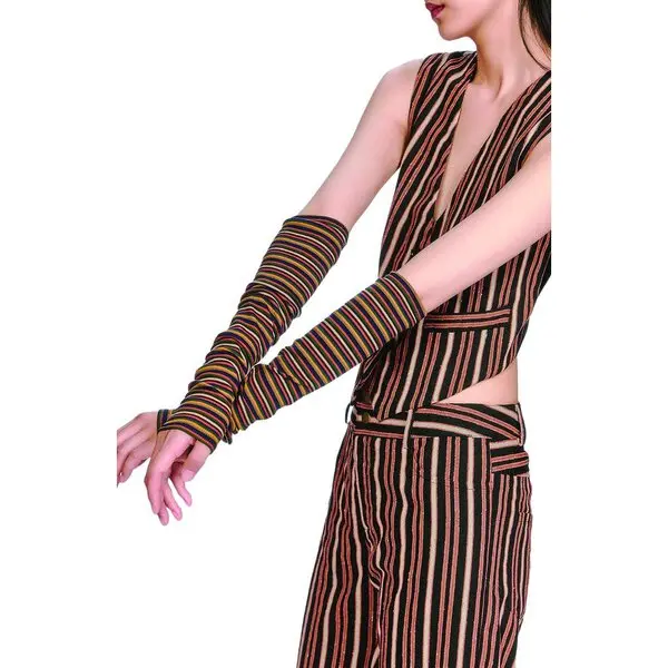 Anna Sui Striped Arm Warmers