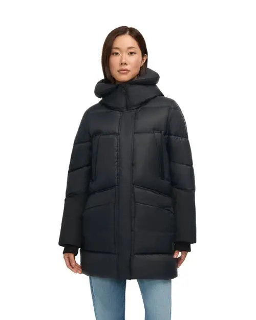 Pajar Heirani Mid-length Quilted Puffer Parka With Oversized Hood - Black