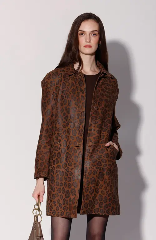 Walter Baker Candice Printed Suede Coat