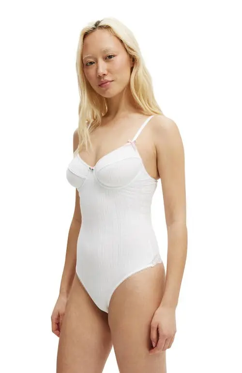 Cotton:on Sophie Cotton Pointelle Bodysuit - White