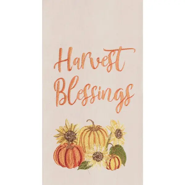 C&F HOME Harvest Blessing Embroidered Flour Sack Dishtowel