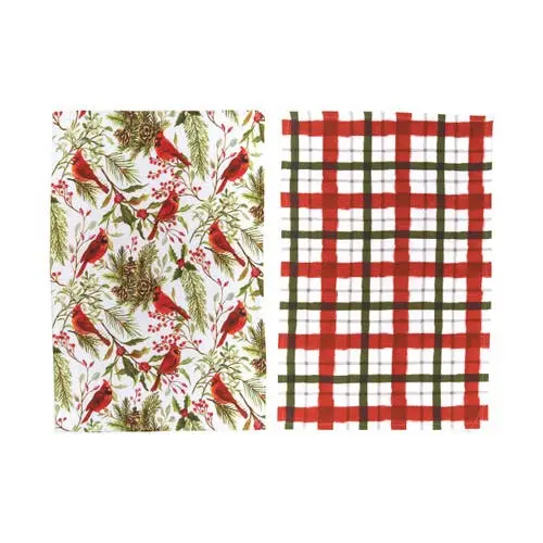 C&F HOME Cardinal Greenery & Plaid Printed Kitchen Towel Set Of 2