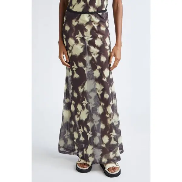 SIEDRES Siny Print Mesh Maxi Skirt