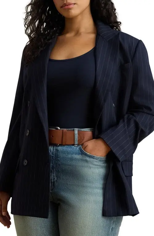 Ralph Lauren Striped Double-breasted Twill Blazer