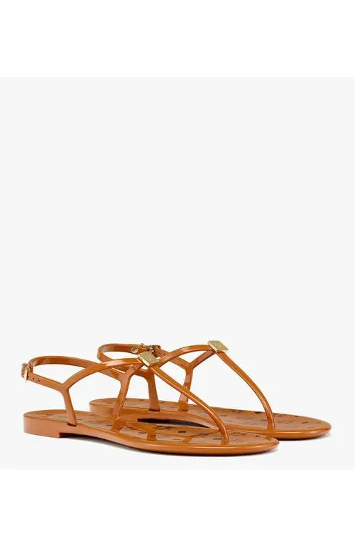 Mcm Monogram Jelly Sandals - Cognac