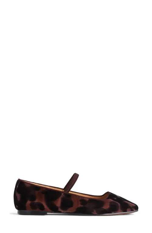 Madewell Greta Leopard Print Velvet Mary Jane Flat
