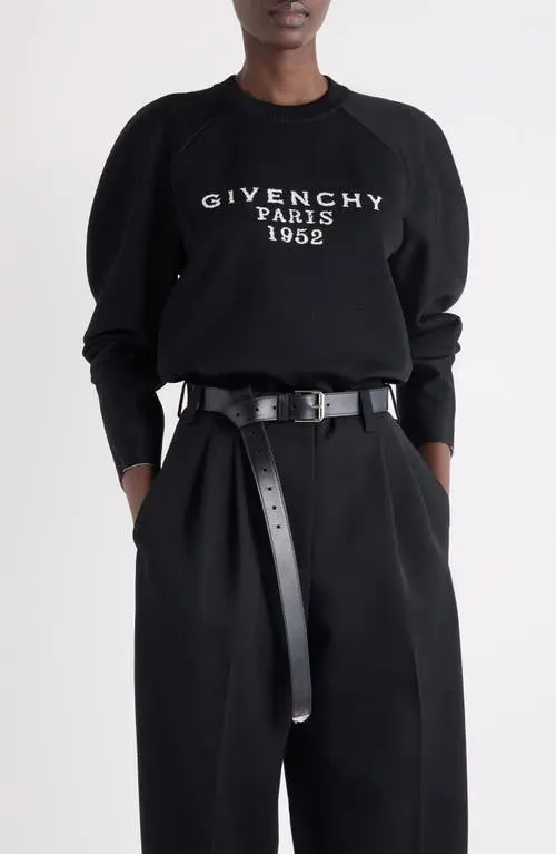 Givenchy Logo Intarsia Crewneck Sweater - Black