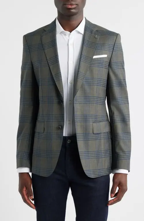 Hugo Boss Hutson Slim-fit Plaid Wool Sport Coat - Open Green