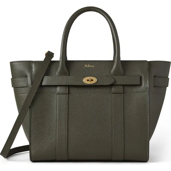 Mulberry Small Zipped Bayswater Leather Satchel - Juniper Green