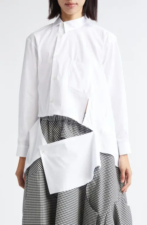 Comme Des Garçons Asymmetric Cutout Cotton Shirt
