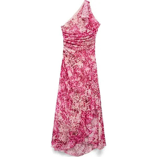 Mango Corinne One-shoulder Dress