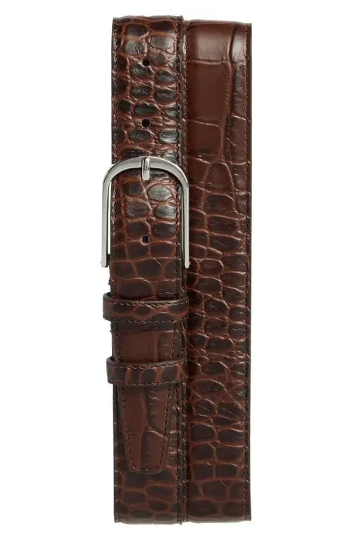 Nordstrom Leather Belt With Croc Embossed Detail