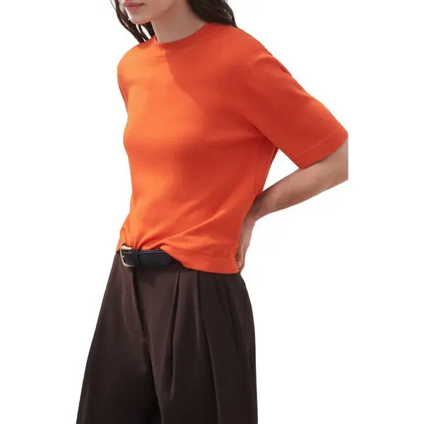 Mango Elbow Sleeve Sweater - Dark Orange