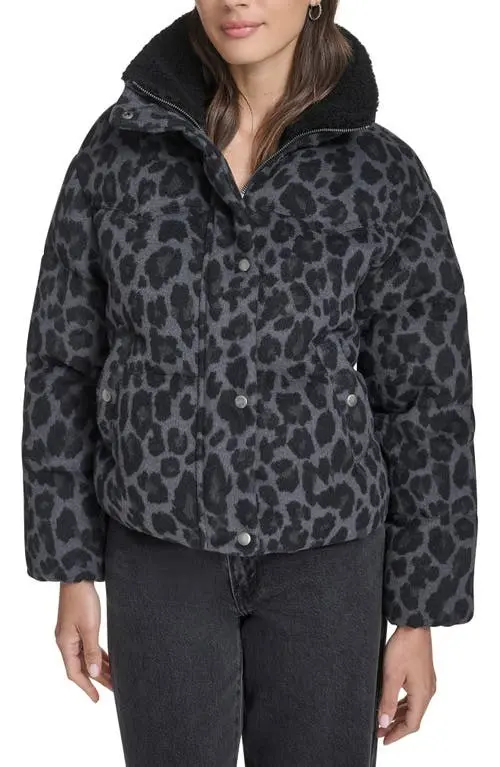 LEVI'S Western Puffer Jacket - Grey/black Leopard