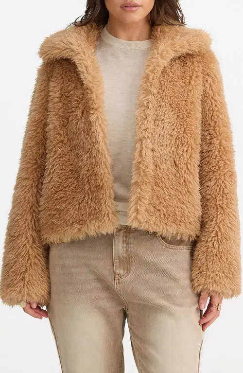 TALISMAN THE LABEL Faux Fur Jacket - Biscuit