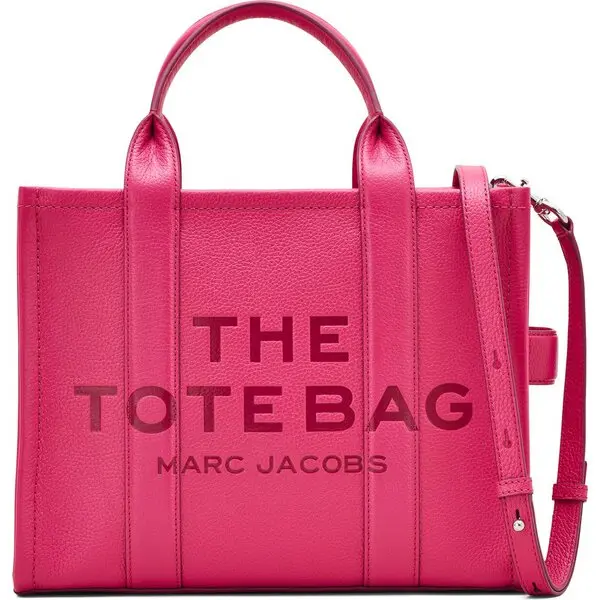 Marc Jacobs The Leather Medium Tote - Raspberry Pink