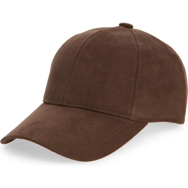 Nordstrom Faux Suede Baseball Cap - Brown