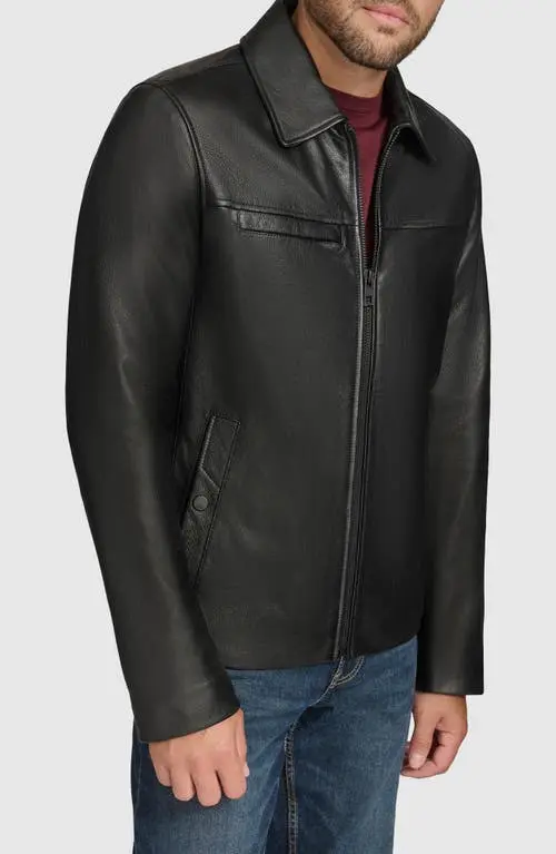 Andrew Marc Gosford Lambskin Leather Jacket - Black