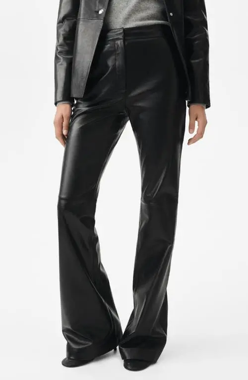 Mango Selection Leather Flare Leg Pants