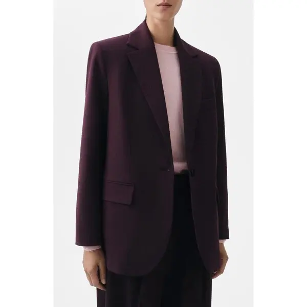 Mango Selection Straight Fit One-button Suit Blazer