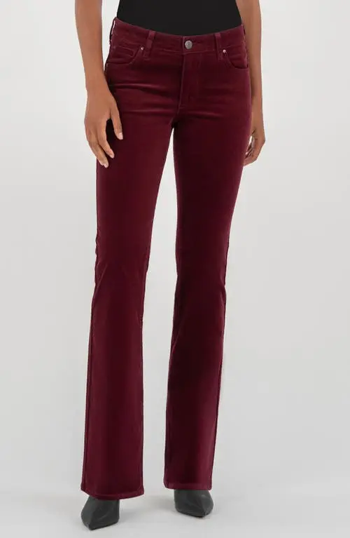 Kut From The Kloth Mid-rise Bootcut Corduroy Pants - Dark Cherry