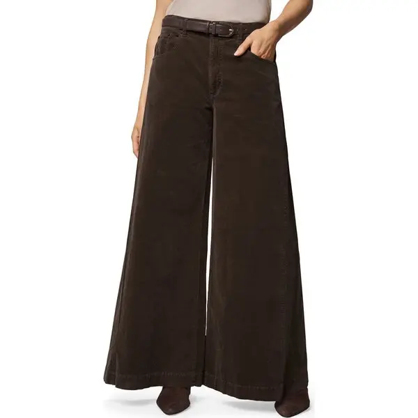 Splendid Monroe Wide Leg Corduroy Pants - Soft Chocolate Brown
